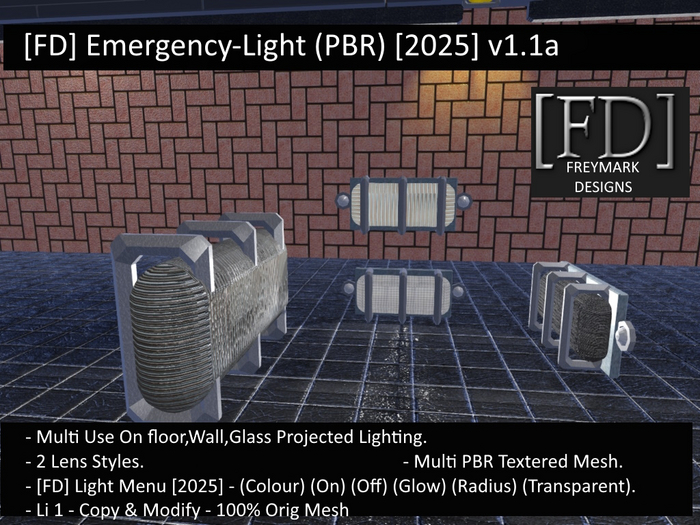 Second Life Marketplace - [FD] Emergency-Light (PBR) [2025] v1.1a